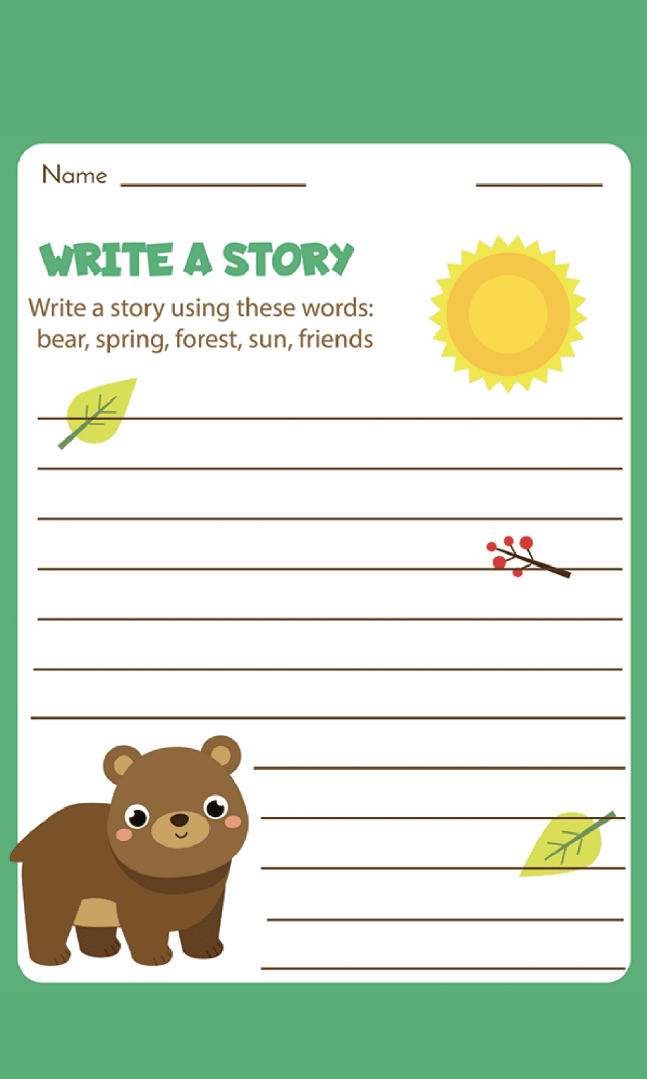 Write A Story Forest Worksheet - AU Site