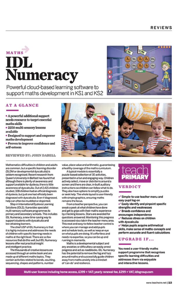 IDL Numeracy - Teach Primary Review - US Site