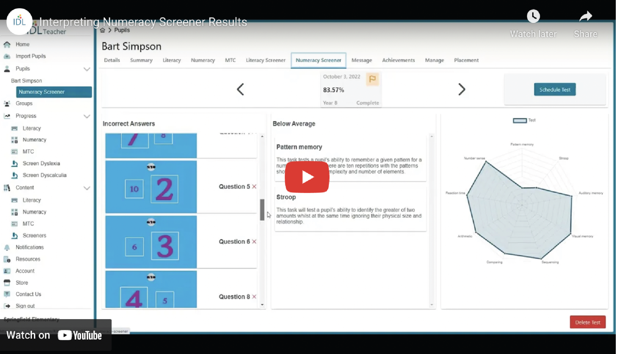 Interpreting Numeracy Screener Results - IDL Group